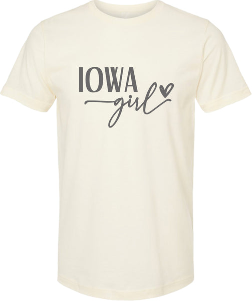 Iowa girl graphic tee | state pride tee shirt | 6 colors – ellembeegift